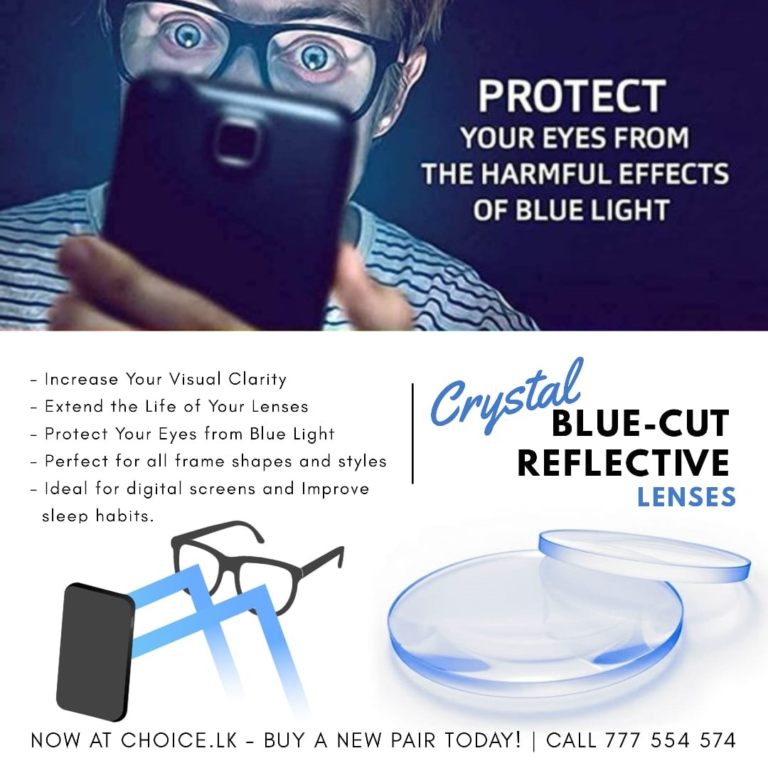 Blue-Cut + Photochromic Prescription Lenses - Choice.lk