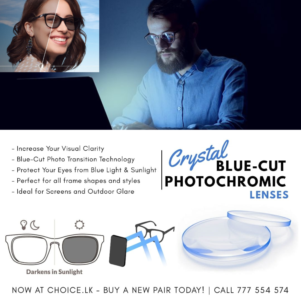 Blue-Cut + Photochromic Prescription Lenses - Choice.lk